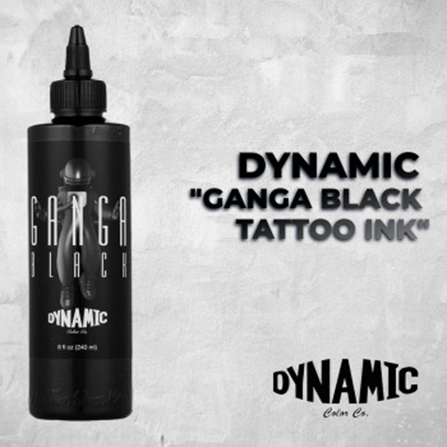 Shop Online Dynamic Ganga Black Tattoo Ink - 8 oz. Bottle – Tattoo Gizmo