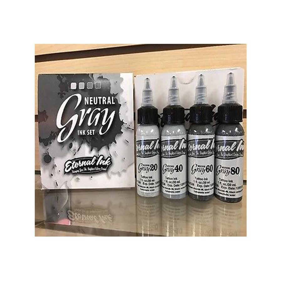 Eternal Neutral Grey Ink Set 4 bottles 1oz Each – Tattoo Gizmo