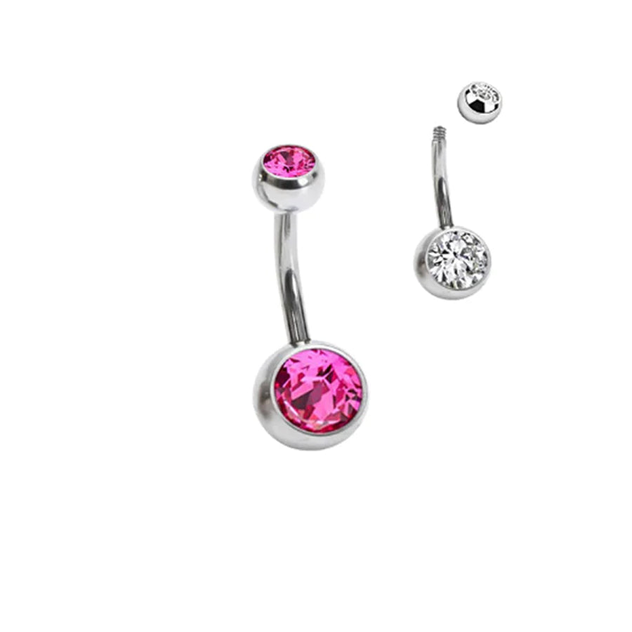 Externally Threaded Jeweled Belly Button Rings (Single Piece) – Tattoo ...