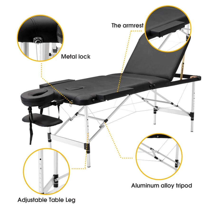 Portable Tattoo Spa Massage Table Bed Aluminium 2-Fold (Rs.500 Shippin ...