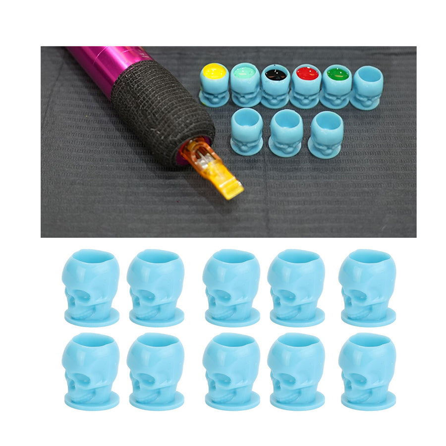 Disposable Skull Tattoo Ink Cups - Pack of 50Pcs – Tattoo Gizmo